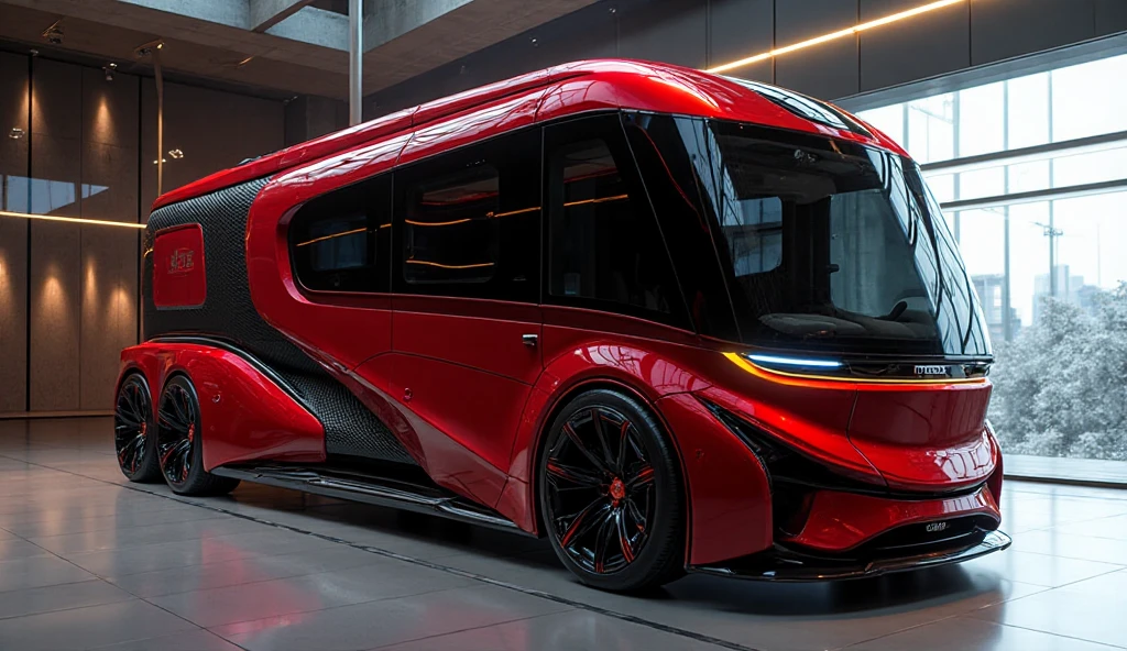 2026 Ferrari Motorhome right view luxury show room - SeaArt AI