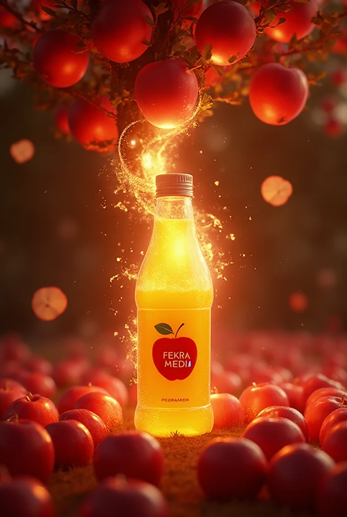 Cinematic 3D animation concept. Red apples float and swirl, forming a ...