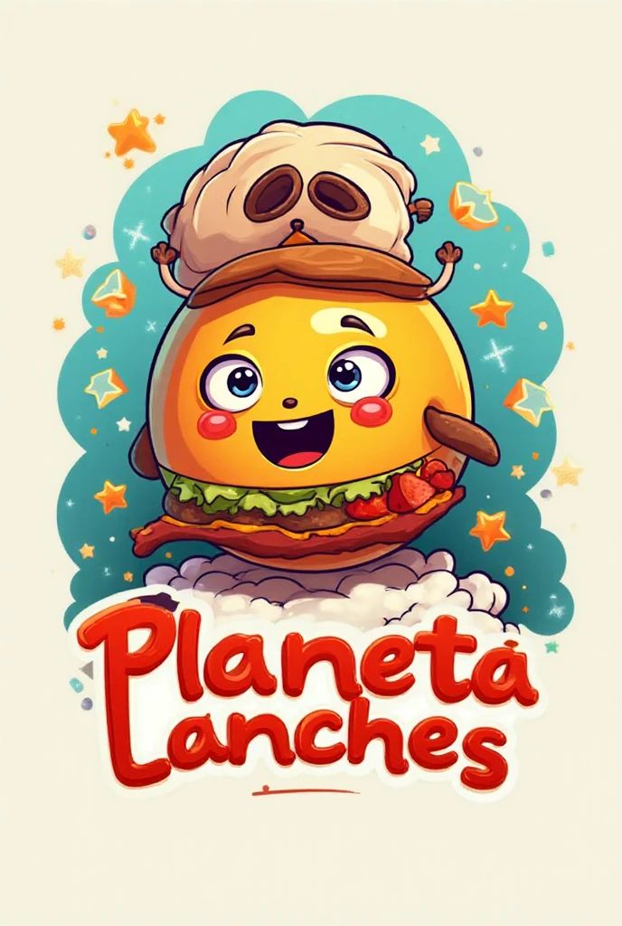 Create a logo tagged with the name Planeta Lanches - SeaArt AI