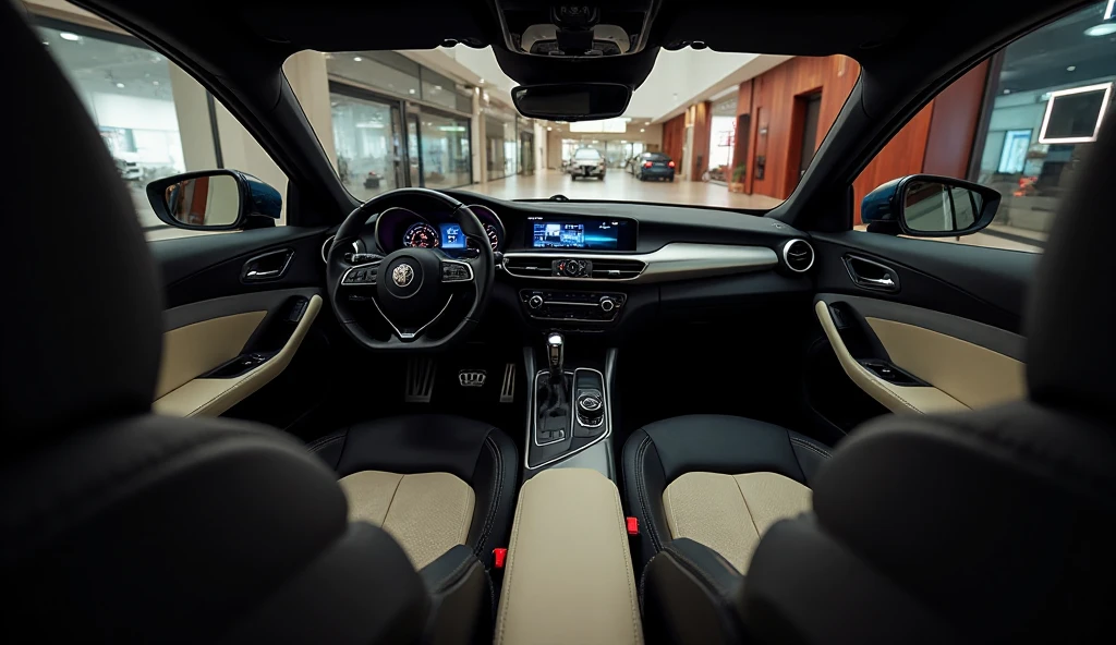 > Interior of Alfa Romeo Giulia 2025 inside a luxury indoor showroom ...