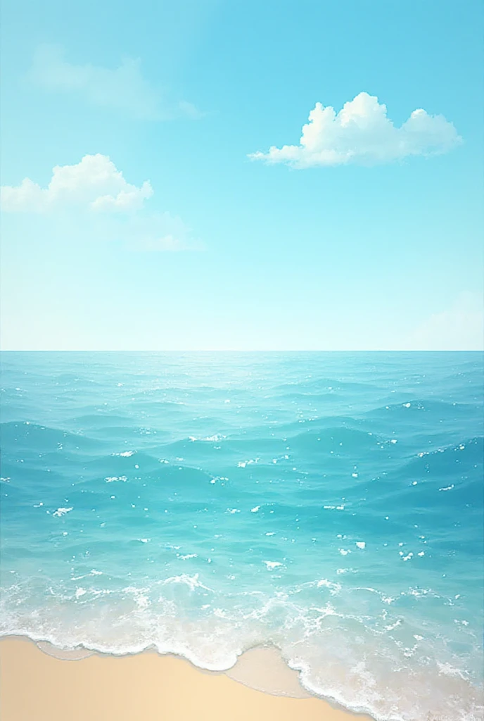 Noon. Clear sky. The twinkle of the sea visible from the horizon ...