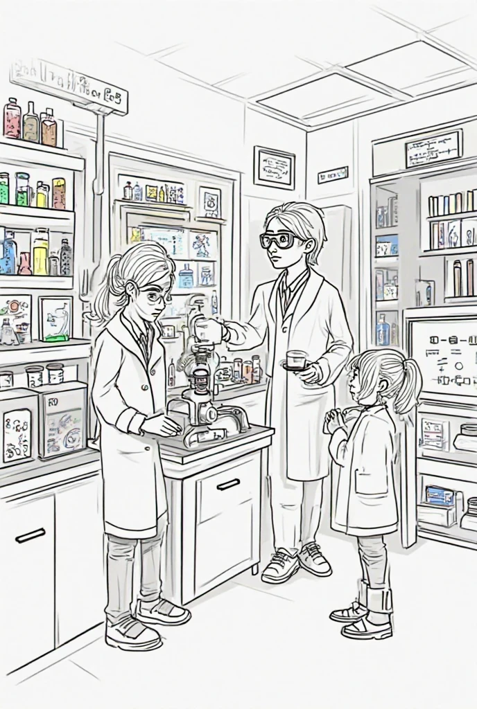I apologize for any previous disregard.. إليك وصفًا لرسم laboratory ...