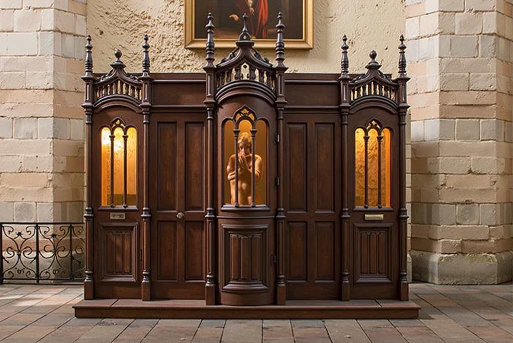 Confessional room of the church - SeaArt AI