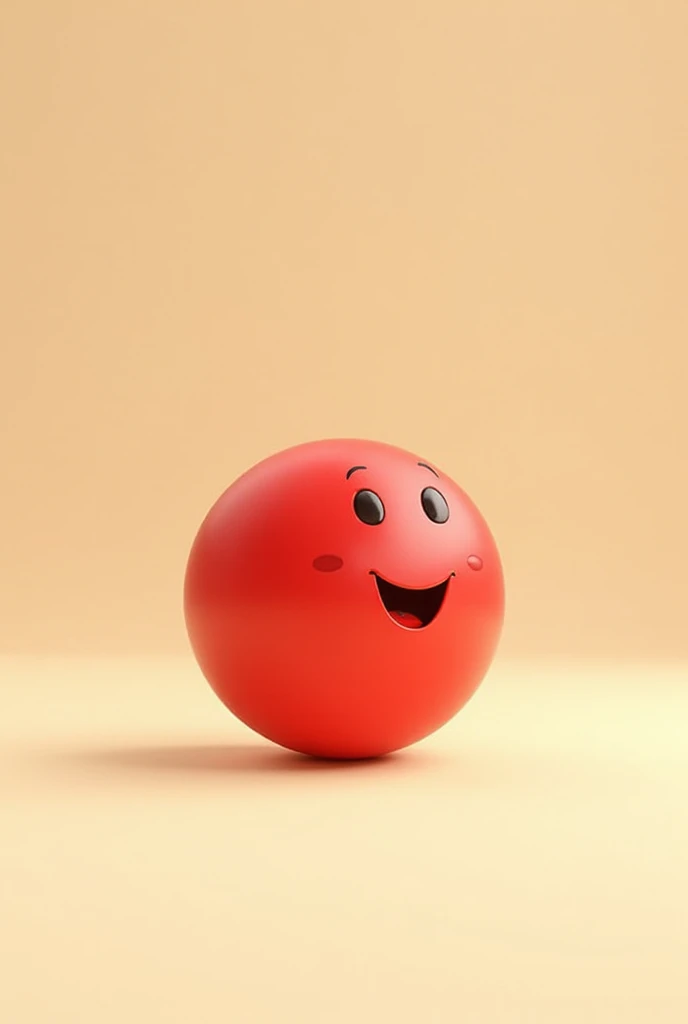 Create a 2D cartoon animation of a happy red ball with eyes and a ...