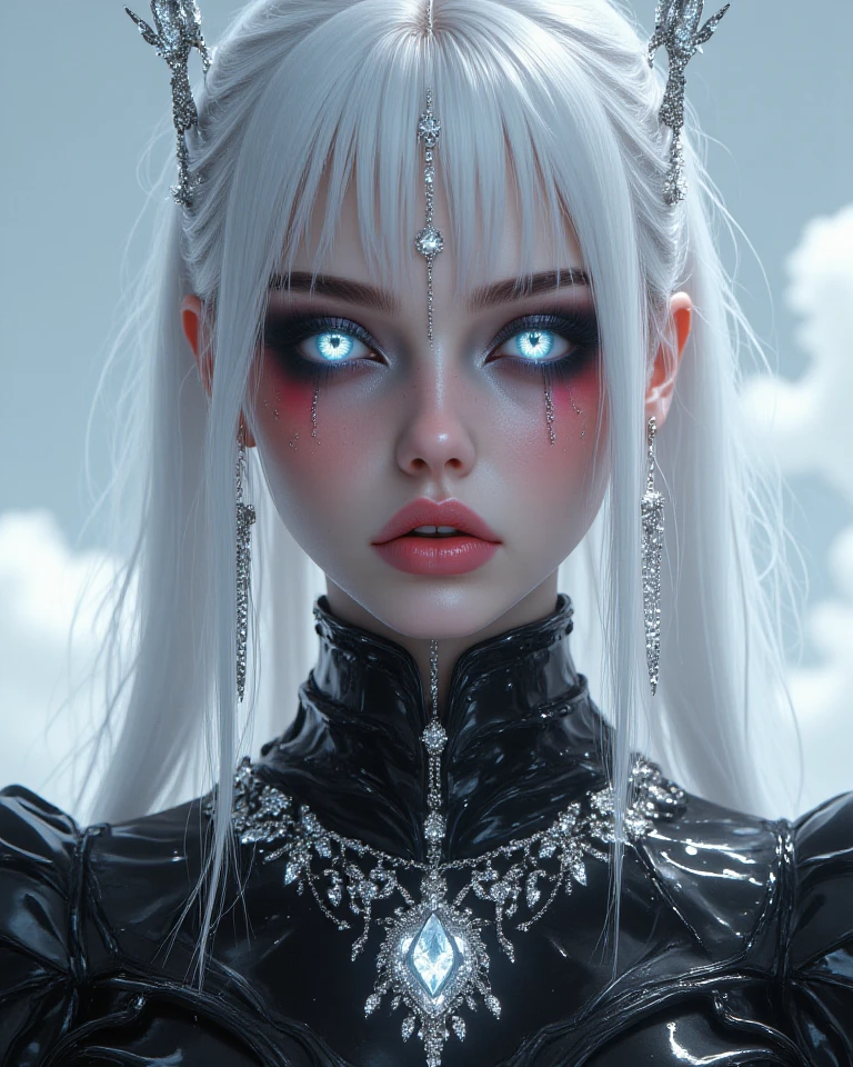 FLUX ultra realistic 101%,Red Glam & Iridescent 50%,Black hair Model ...