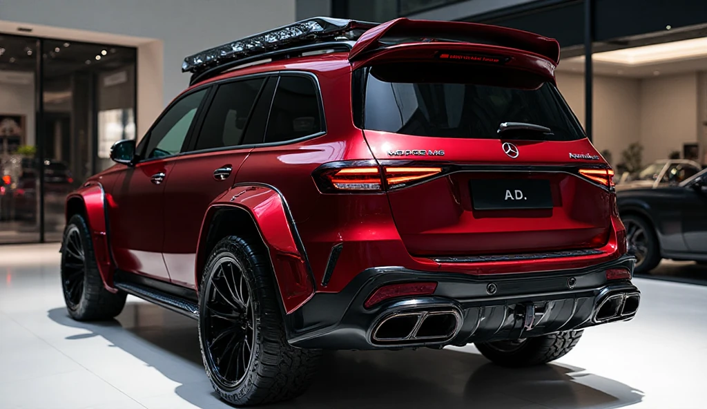 "Design a close-up rear view of a 2026 Mercedes-AMG GLS 63 with a ...