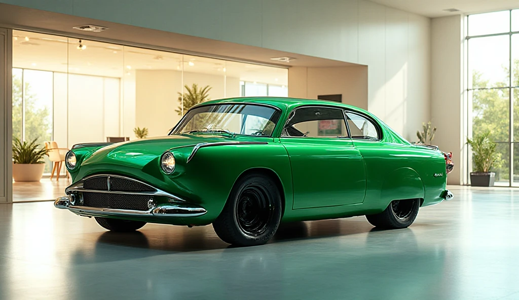 2026 ford Anglia green color showroom front side - SeaArt AI