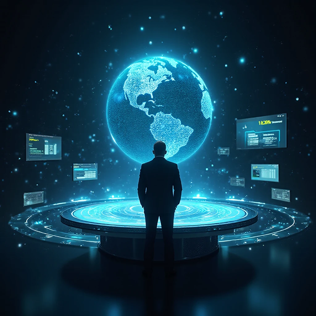 4K Ultra HD: Realistic image of an executive in a suit in front of a ...