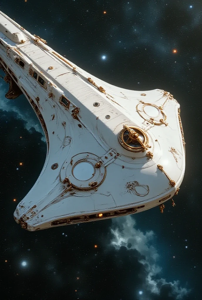 Image of a huge spaceship two kilometers long, multiple windows and ...