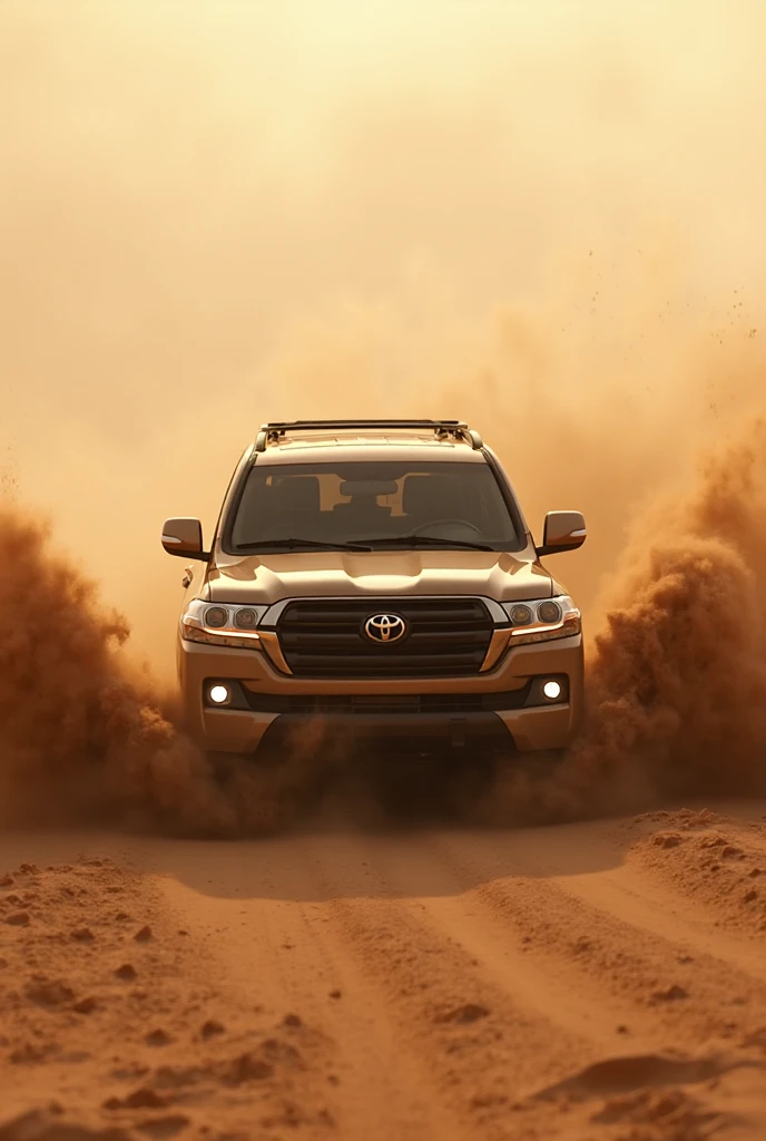 A rugged Toyota Land Cruiser drifting powerfully through the Abu Dhabi ...