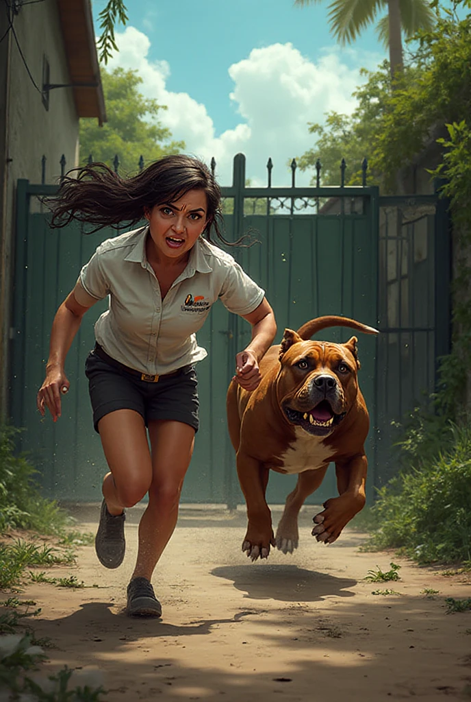 A delivery lady from Mercado Livre screams ,mercadooooo livre - SeaArt AI