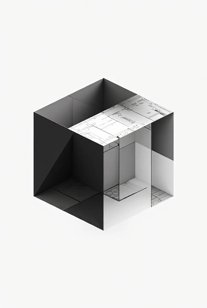 "Abstract geometric logo for IdeArt architecture studio, deconstructed ...