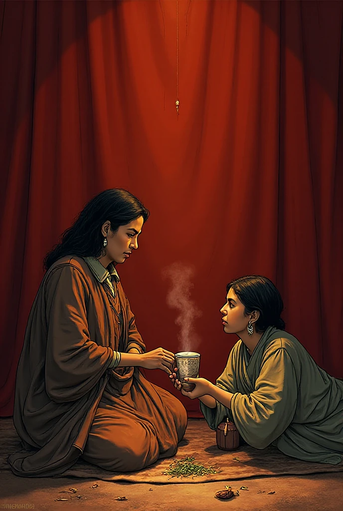 Comic: “Promesa de Wara ” Cuadro 1 Escena: In front of an old red ...