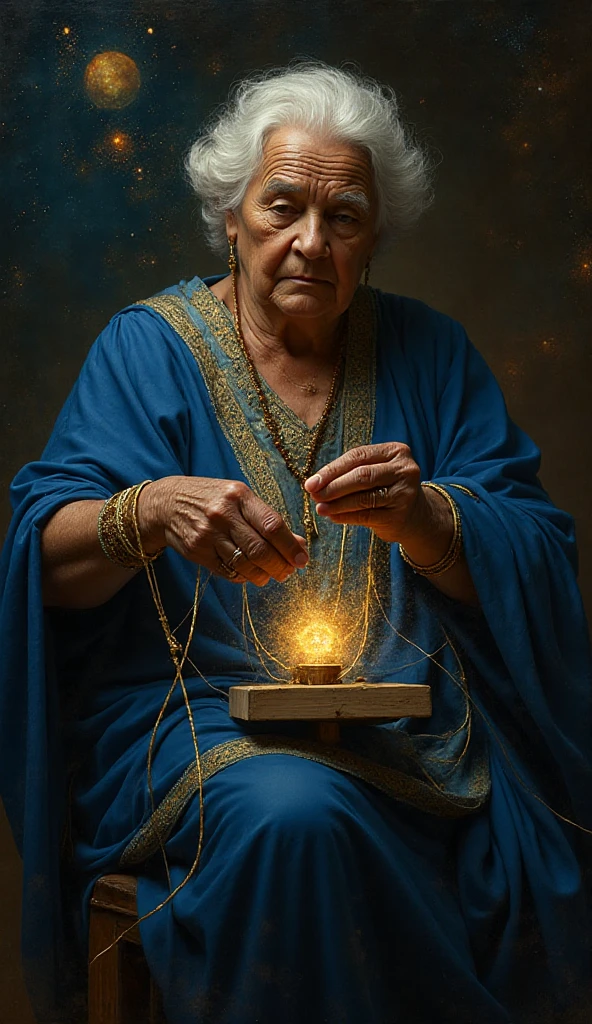 A powerful portrait of Clotho, the Greek Fate who spins the thread of ...