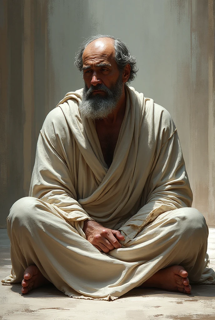 A Seneca Philosopher Thinking and Surrendering - SeaArt AI
