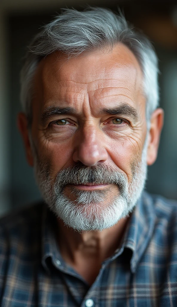 Professional close-up portrait of a 65-year-old Slavic man with ...