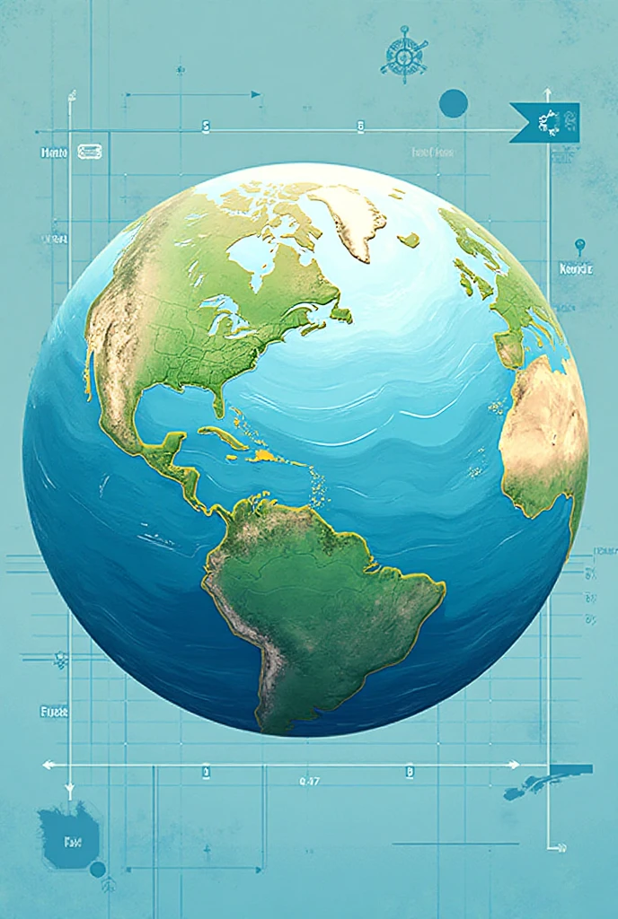 A 2D abstract illustration of Earth viewed from space, symbolizing ...