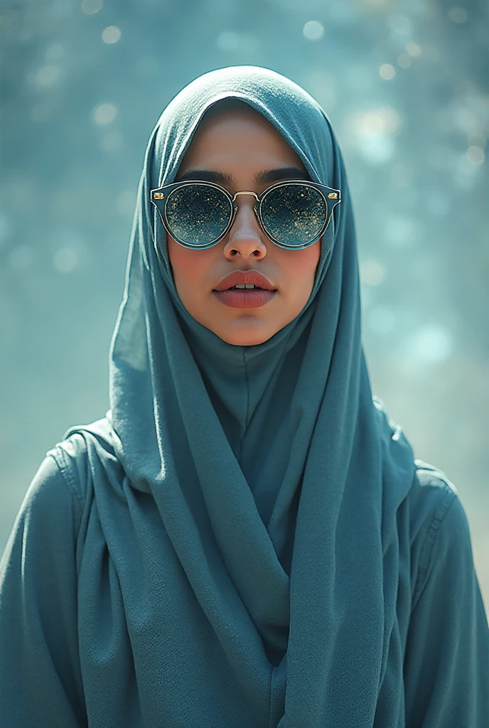 The model is wearing glassPoster Layout Idea: Title: Parda - SeaArt AI