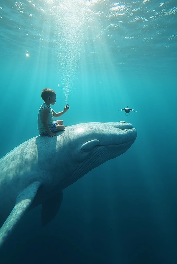 Video Tip B — Whale（photorealistic，9:16，约 7 seconds） Kids try to gently ...