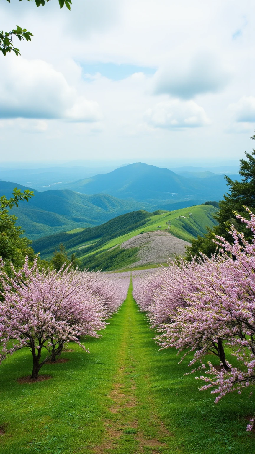 High-definition images、Scenery seen from the top of a small mountain in ...