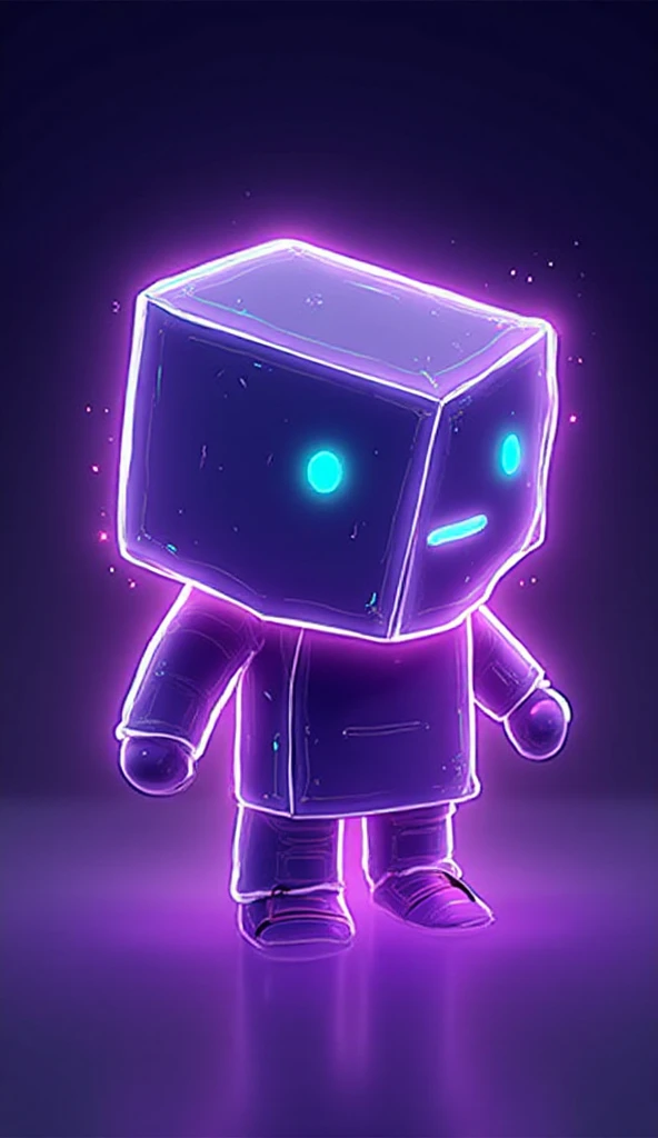Create a 2D illustration of a main character for a futuristic neon ...