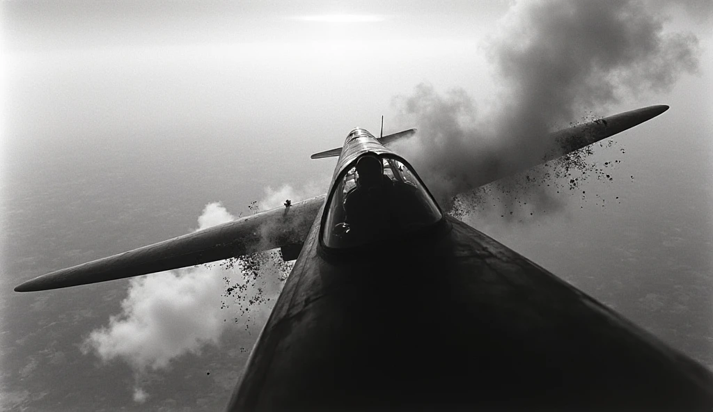 A haunting mid-action shot of Group Captain Pickard’s Mosquito trailing ...