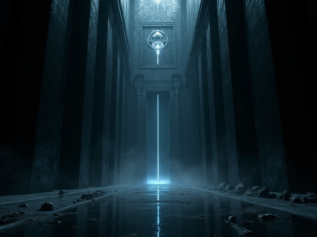 Inside an enormous ancient temple built entirely from black obsidian ...