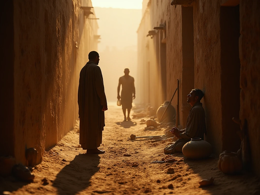 “Prophet Musa standing in shock after unintentionally striking an ...