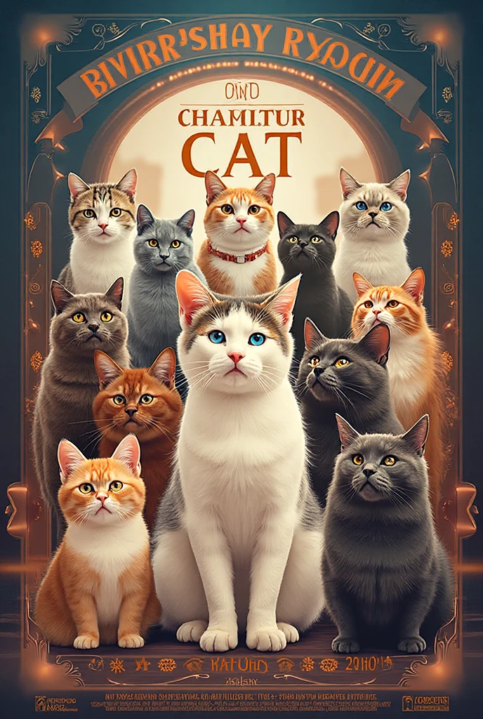 Cat show poster with text:Date,what will be held and where is the ...