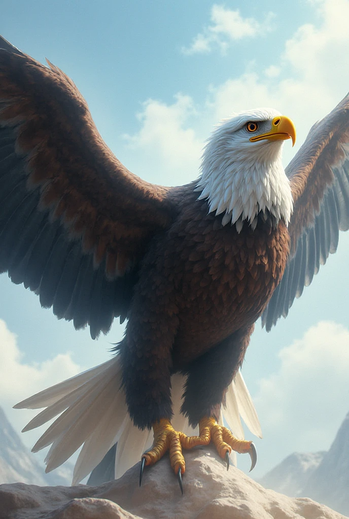 An eagle's side pose facing left ready for a flight - SeaArt AI