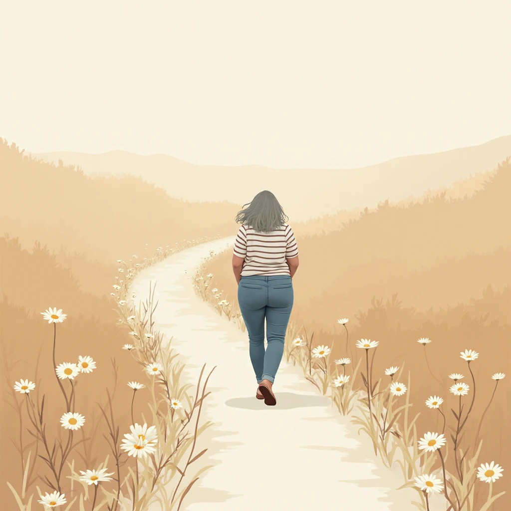 A sinuous path or the silhouette of a woman walking forward - SeaArt AI