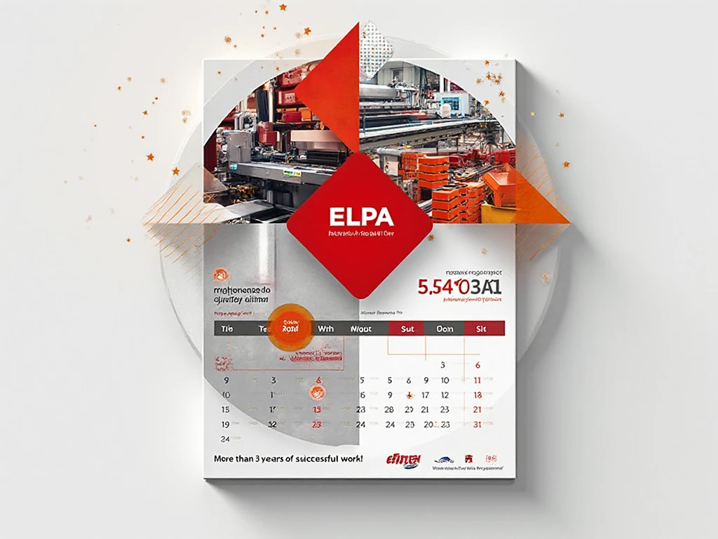 Corporate wall calendar in a modern industrial style, made in ELPA ...
