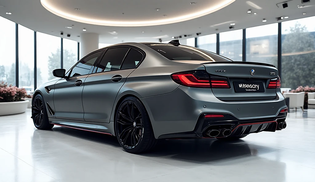 (back right side ) view of painted with matalic grey diamond 2026 BMW 5 ...