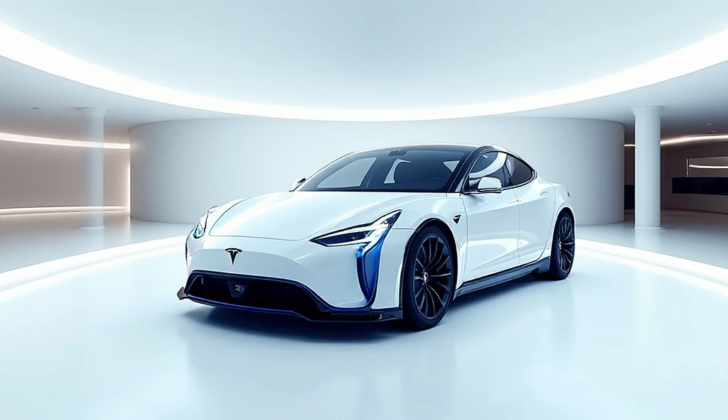 A captivating image of a ( Tesla model S) taking center stage in a ...
