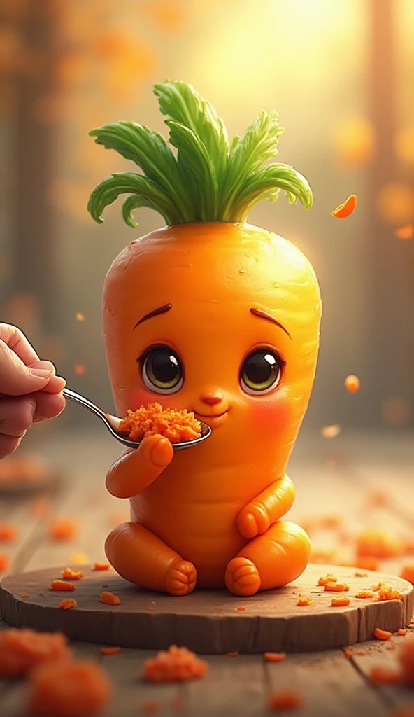 A highly detailed 8K digital illustration of an endearing ...