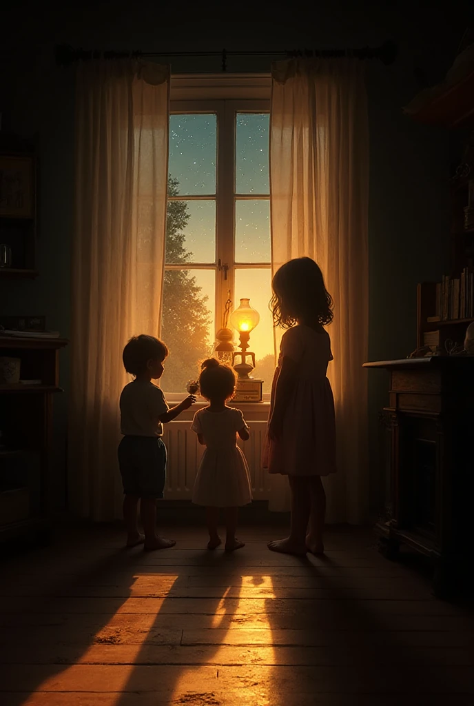 A girl who was hit by a power outage in an old country house - SeaArt AI