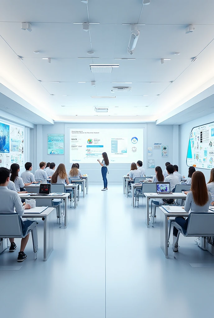 КA photorealistic, ultra-detailed 3D render of a large “Smart Education ...