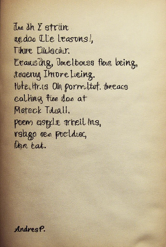 I want you to place my poem in an image or letter or book, as if the ...