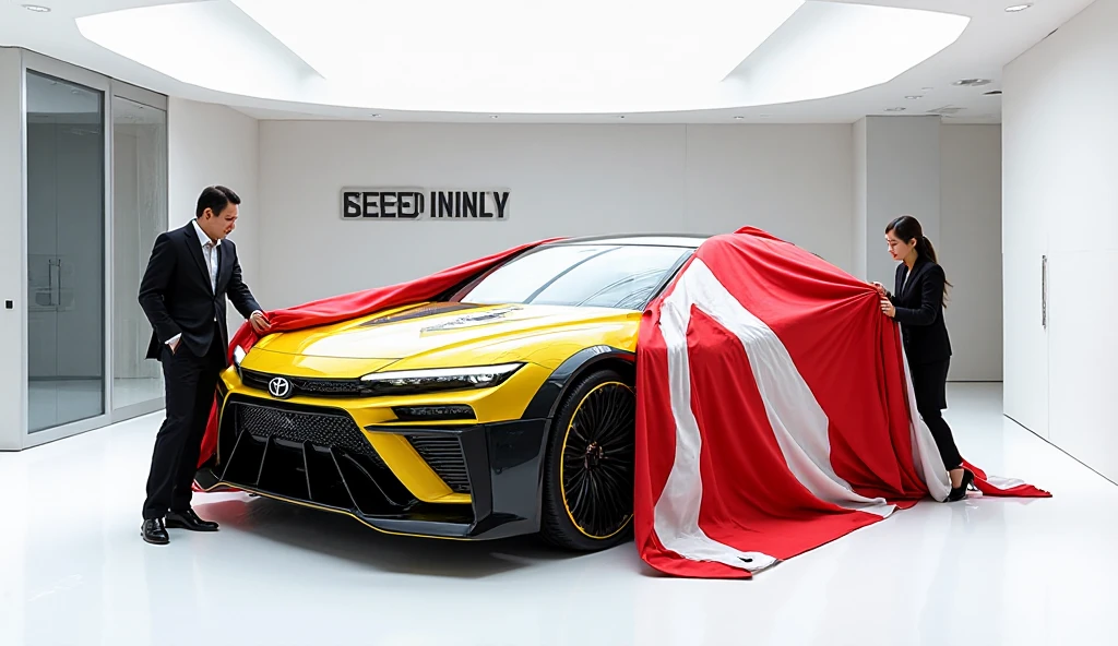A futuristic ( 2026 Toyota Crown signia ) is being revealed in a modern ...