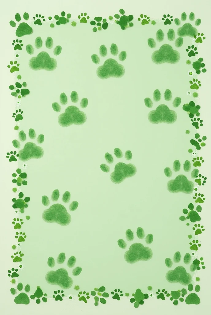 Background, painted in soft mint green, framed by a decorative frame ...