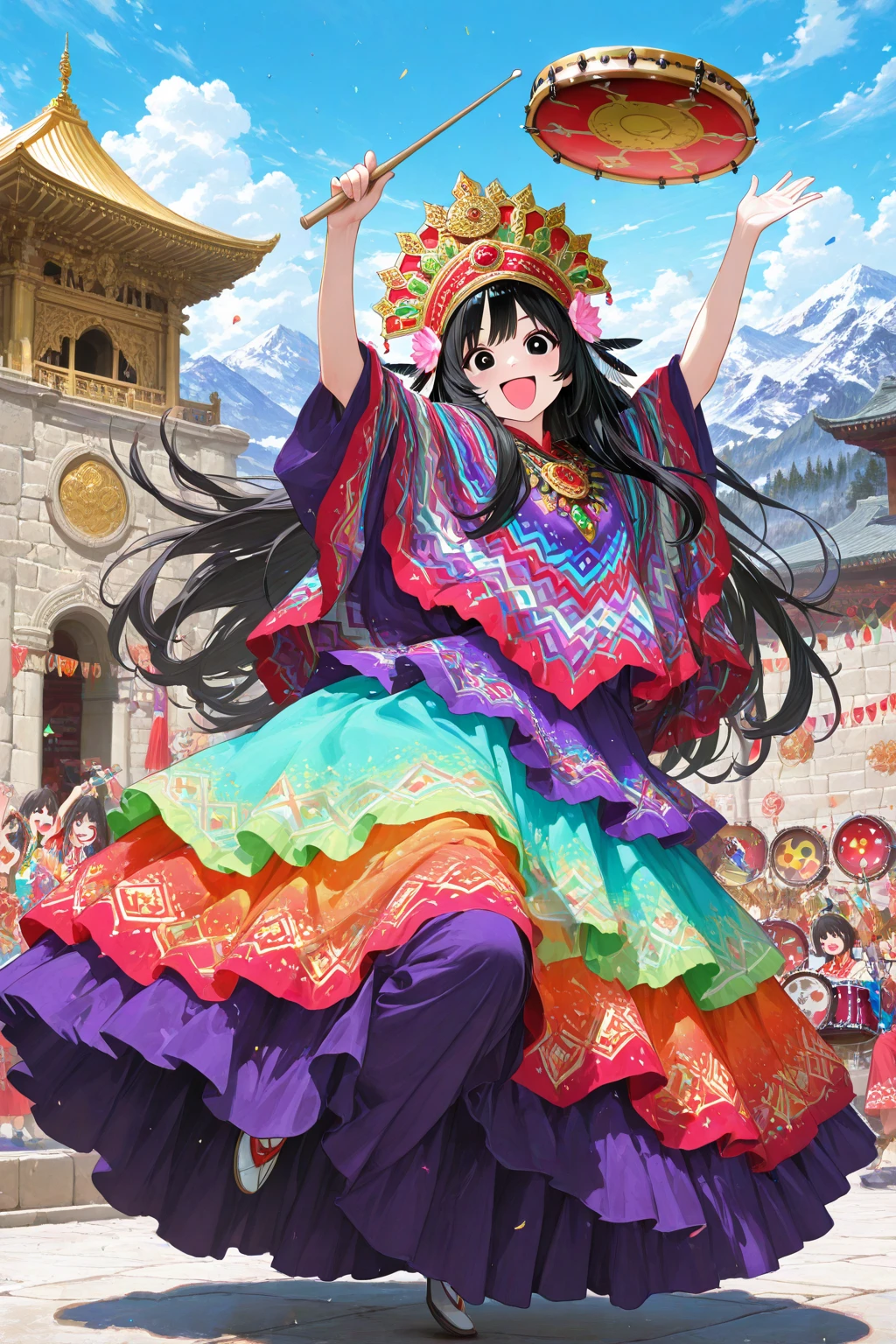 Masterpieces, High Resolution, anime art, Girl at an Inca festival ...