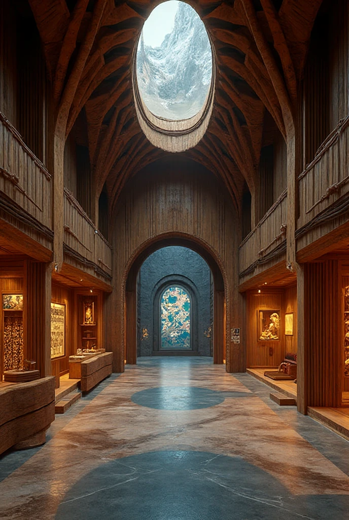 Design a modern museum inspired by a Middle Ages ship, where visitors ...