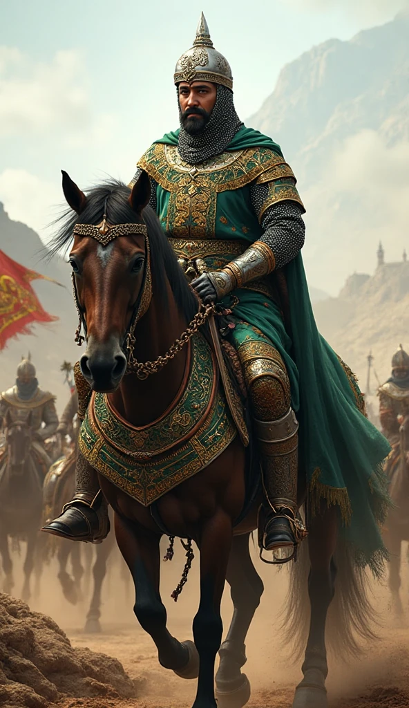 Create an ultra-realistic, full-body depiction of Sultan Muhammad of ...