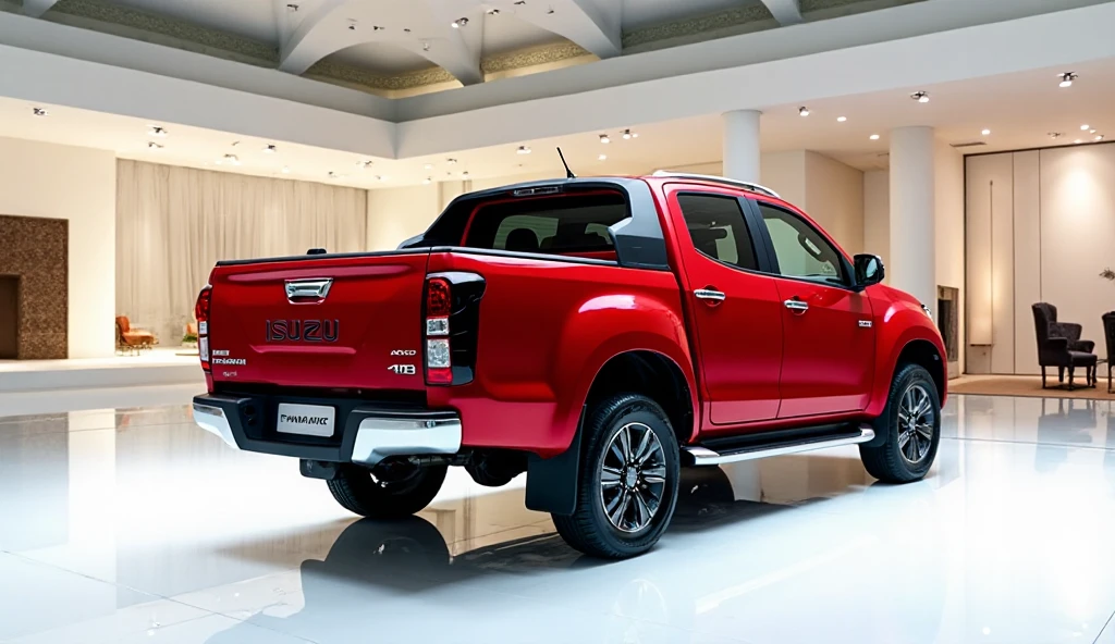 “Ultra-realistic high-resolution photograph of a red Isuzu D - SeaArt AI