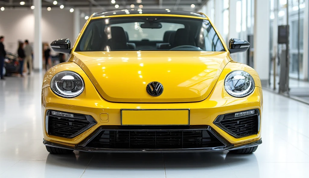 Front side view view of painted yellow with shiny colour, 2025 vw ...