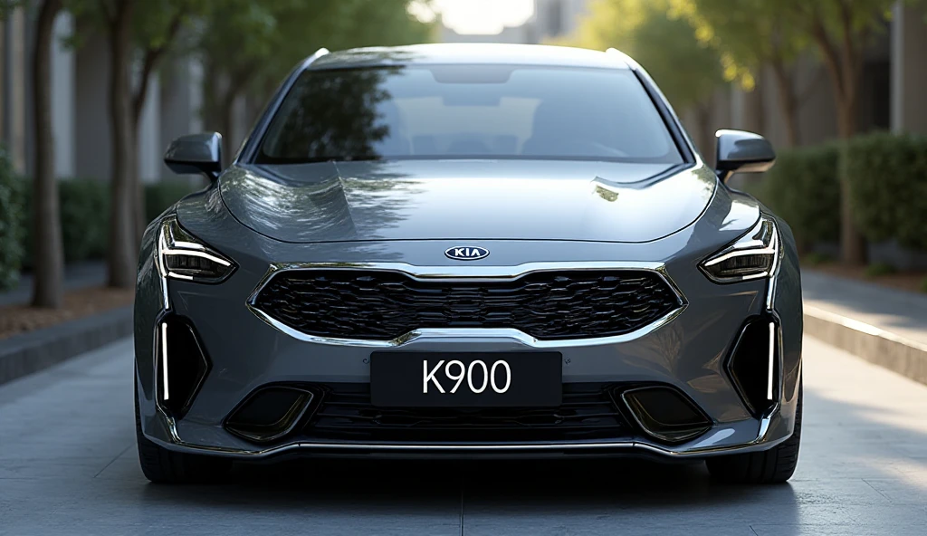 A futuristic and ( Kia K900 ), pure full front view, straight - SeaArt AI