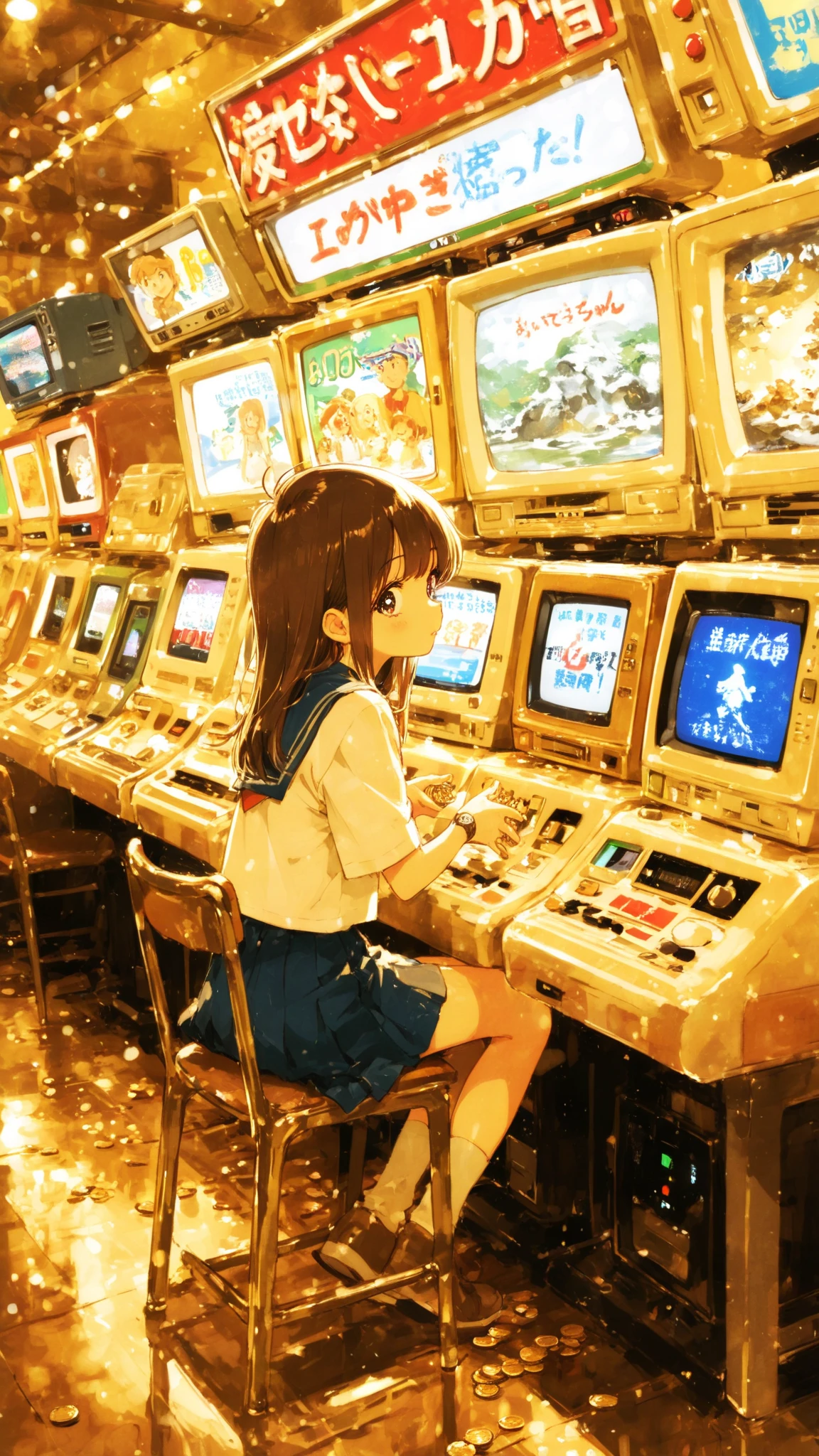 Girl and Arcade