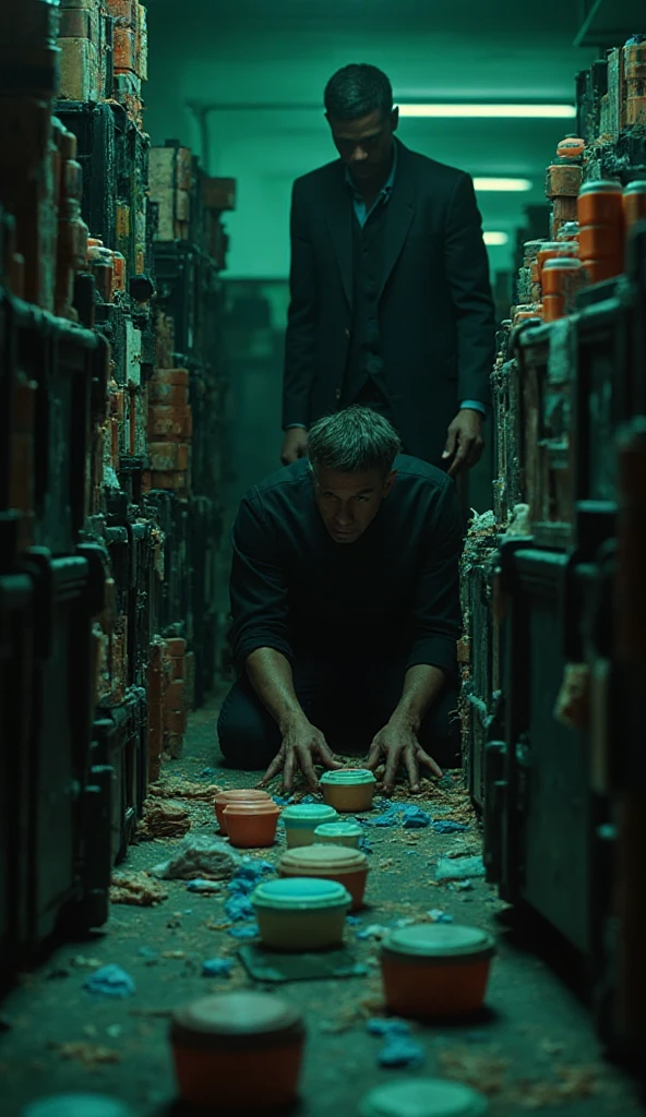 Portrait format. Psychological thriller aesthetic. A close-up shot ...