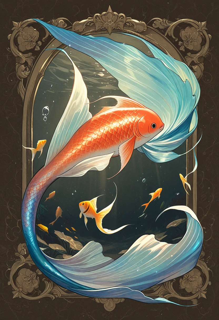 Mermaid、scale、The upper body is a fish and the lower body is a human ...