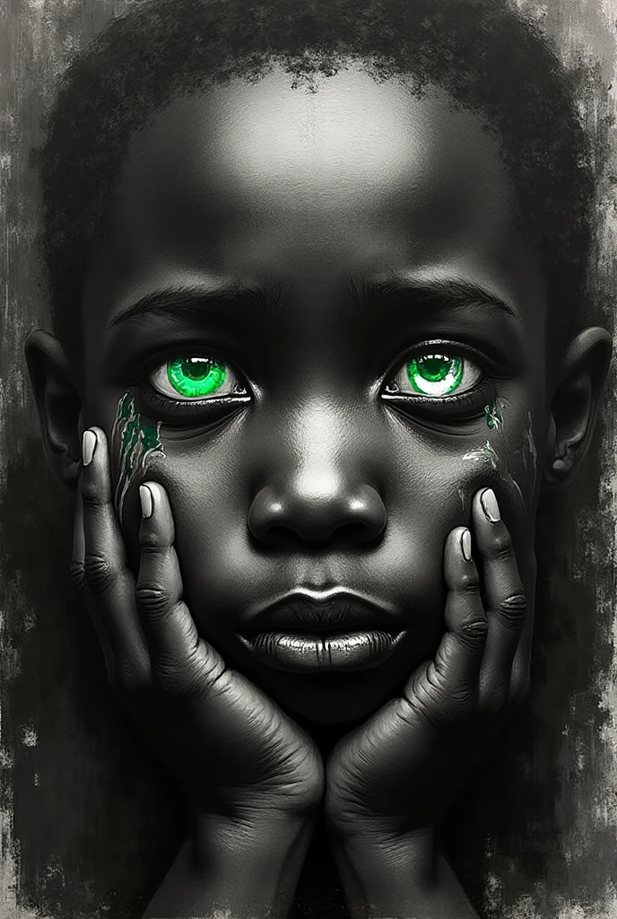 A powerful contemporary expressive portrait of a young Nigerian boy ...